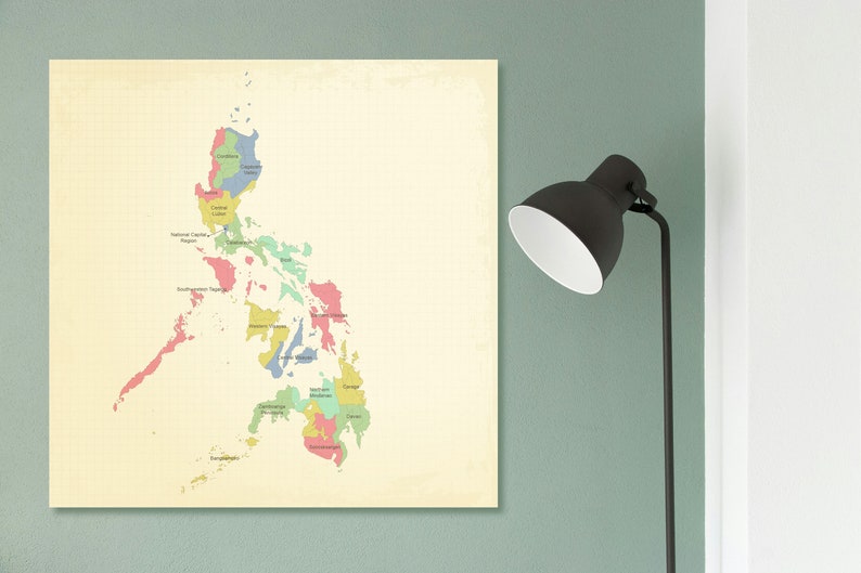 Colorful the Philippines Map With State and Province Names - Etsy