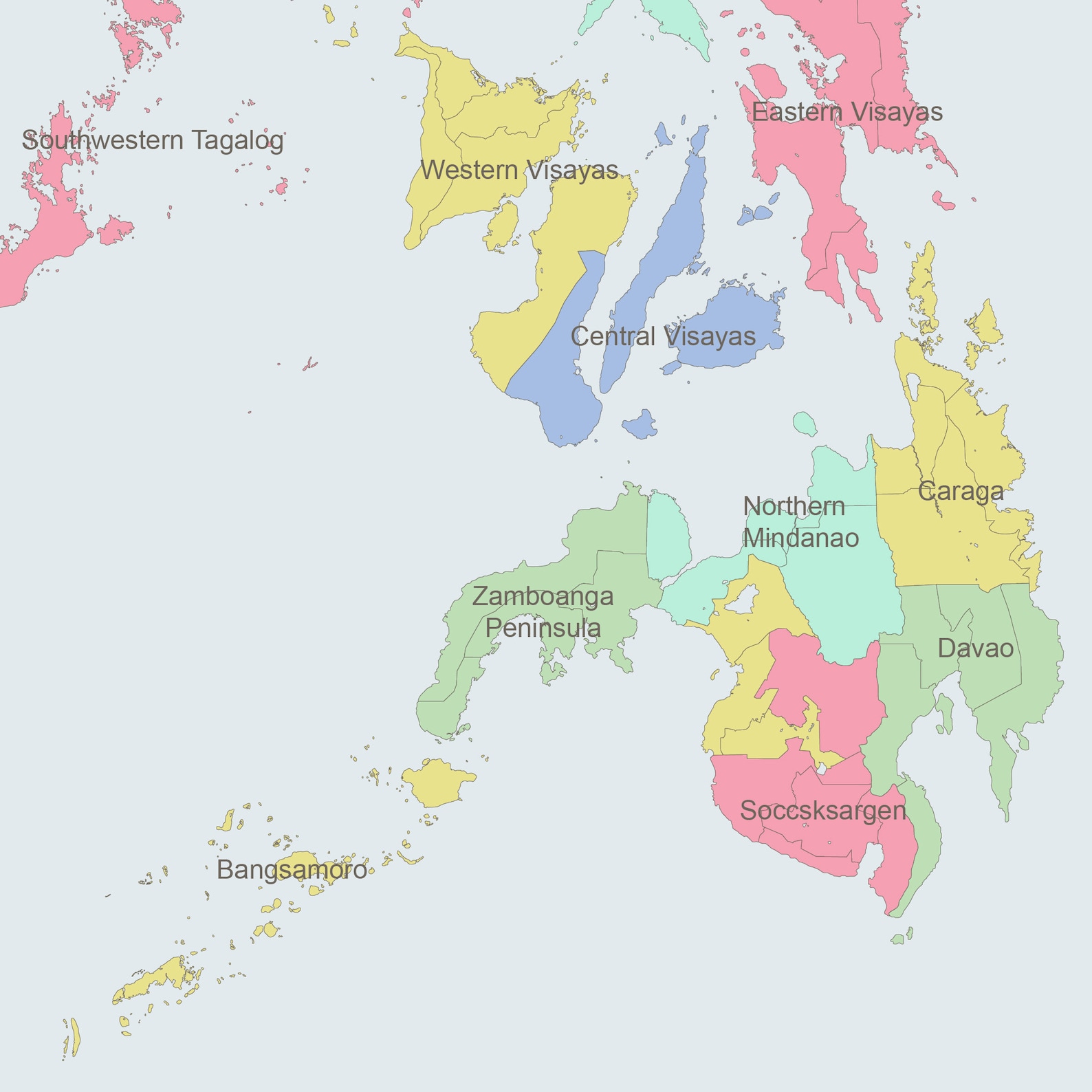 Colorful the Philippines Map With State and Province Names - Etsy