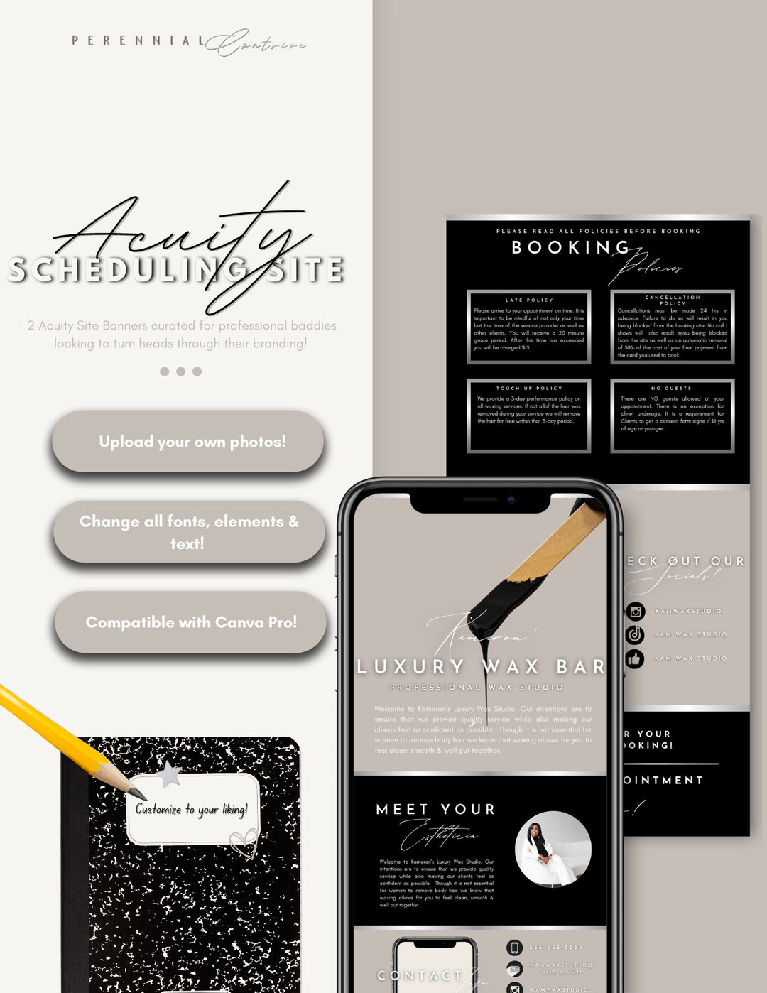 Acuity Scheduling Template, Acuity, Website Banner, Hairstylist , Lash ...