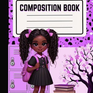 School Girl Composition Cover Template Bundle - Etsy