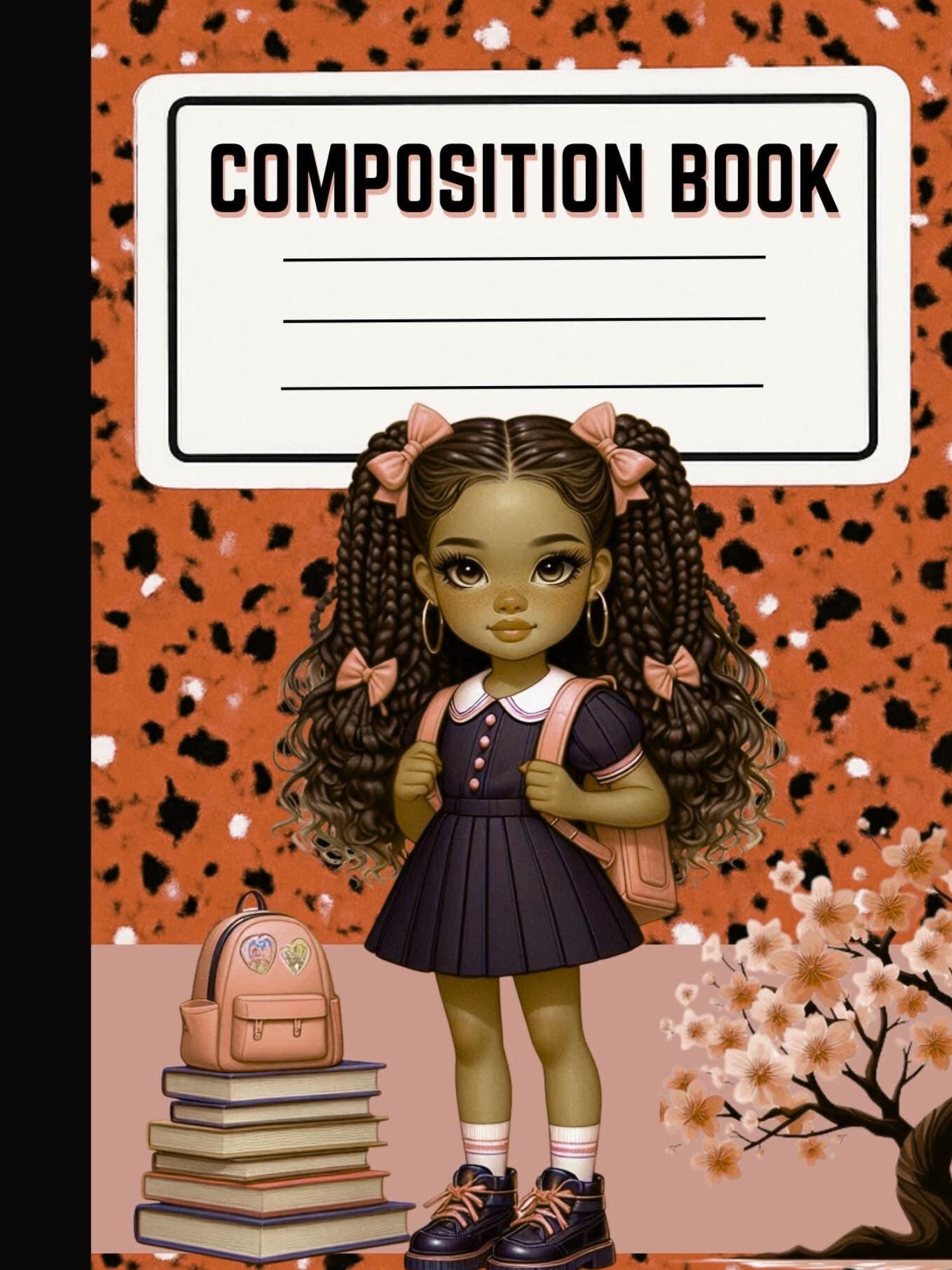 School Girl Composition Cover Template Bundle - Etsy