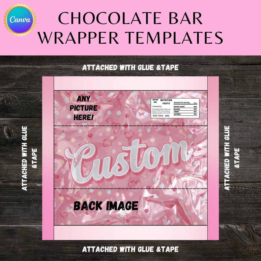 Sweet Treat Wrapper Mockup Template | 1.55 Oz Chocolate Bar Design - Etsy