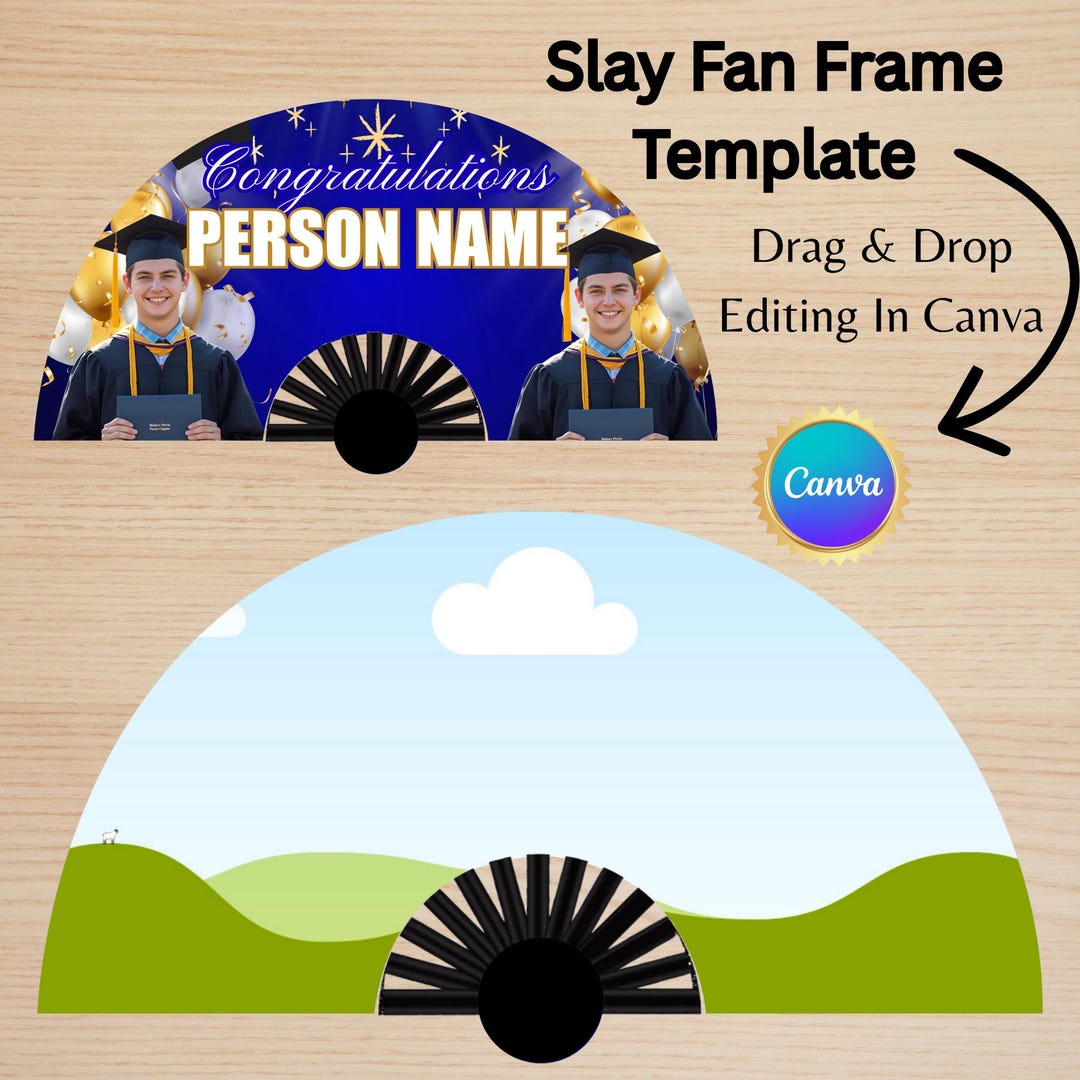 Click and Slay Fan Frame Template |celebration Fans - Etsy