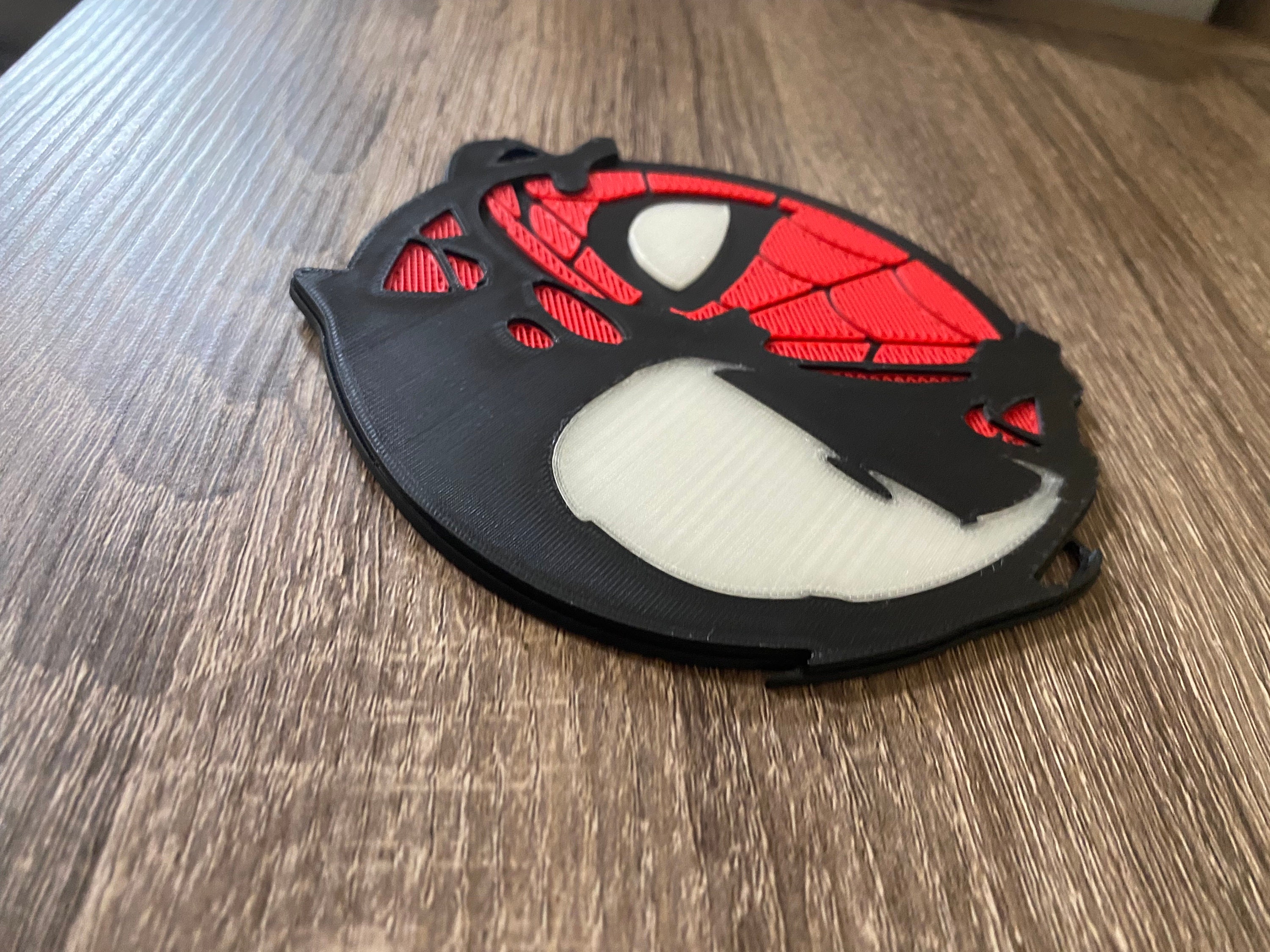 3D Printed Symbiote Spider-man Logo With Glow-in-the-dark Eyes - Etsy