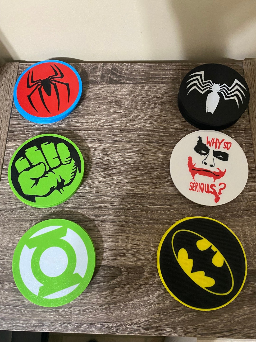 3D Printed Heroes and Villains Themed Coasters - Etsy