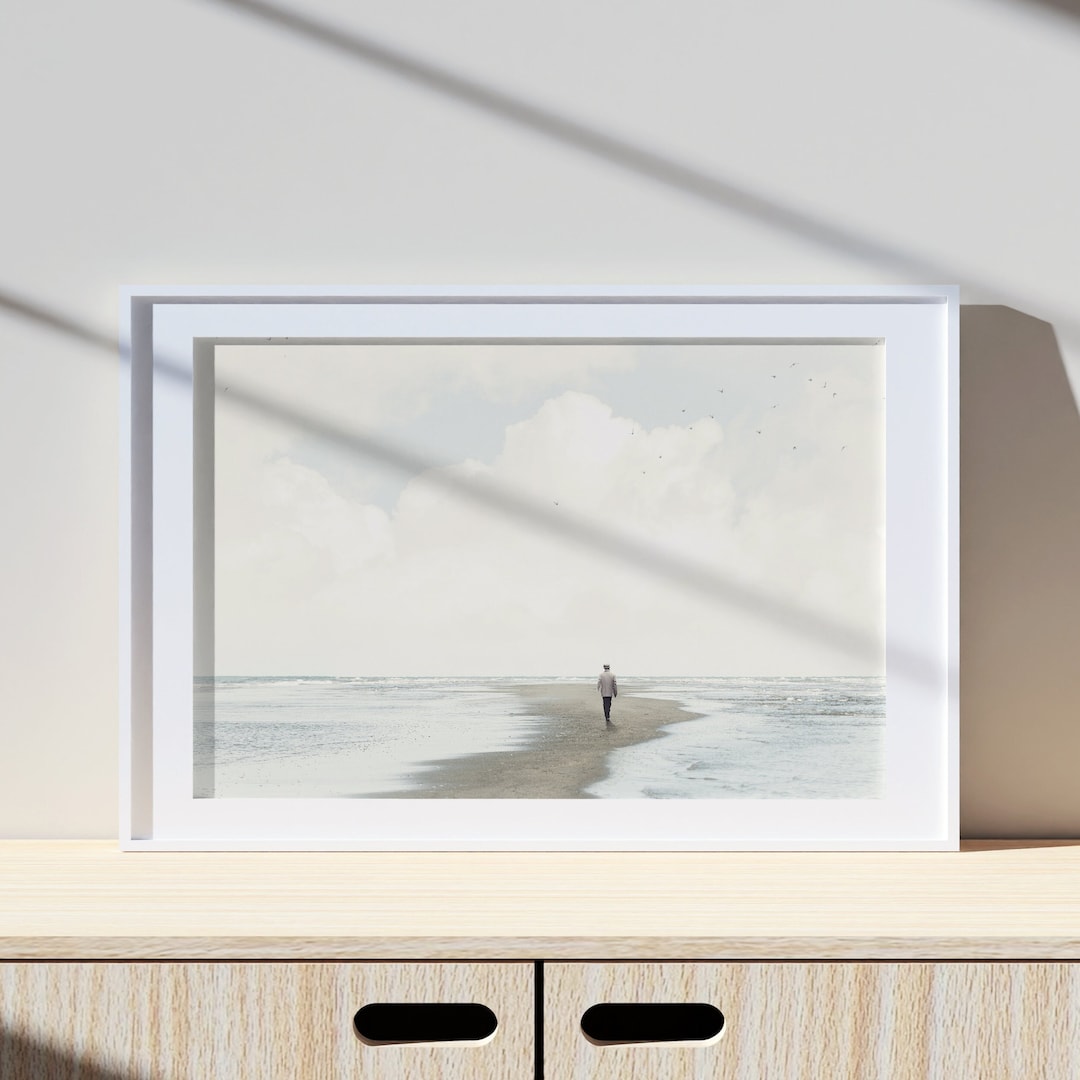 Calm Man Walking, Surreal Art, Abstract Art Print, Minimalist Wall Art ...