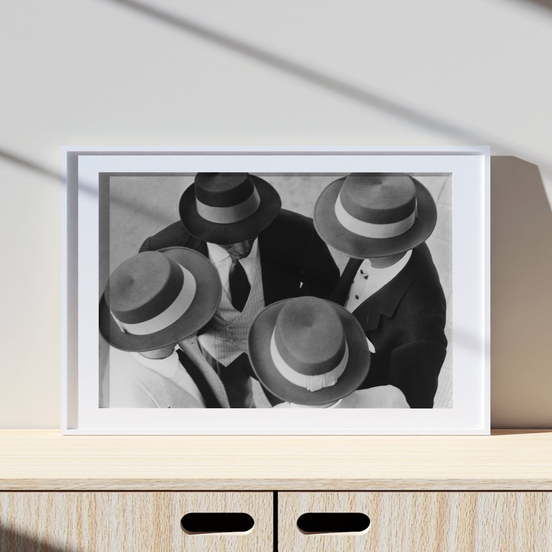 Italian Stylish Men in 1950s, Vintage Print, Photography Print, Black ...