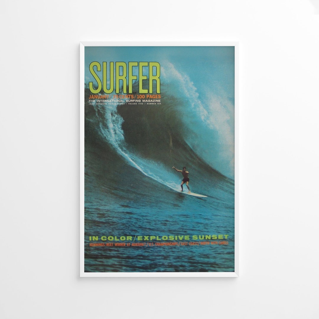 Surfer Magazine Cover Volume 5 No 6, Surf Ocean Print, Coastal Wall Art ...