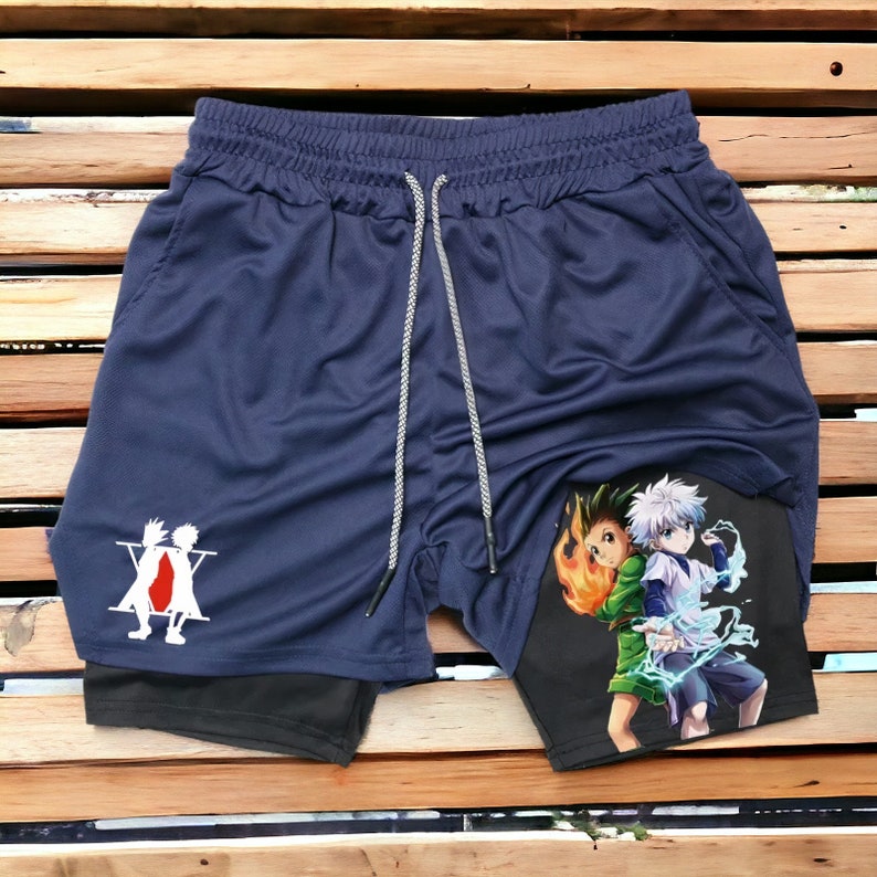 Hunter Anime Character Inspired Gym Compression Shorts Hxh Manga Shorts ...