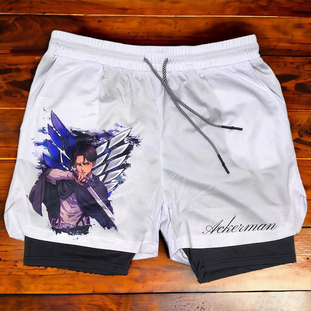 Anime Character Inspired Graphic Men's Gym Compression Shorts - Etsy