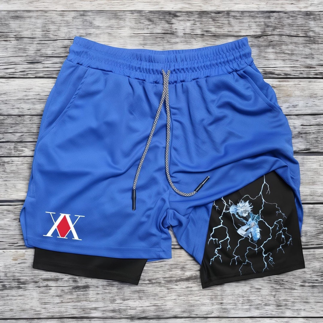 Men's Hxh Anime Character Graphic Gym Compression Shorts, Adult Manga ...