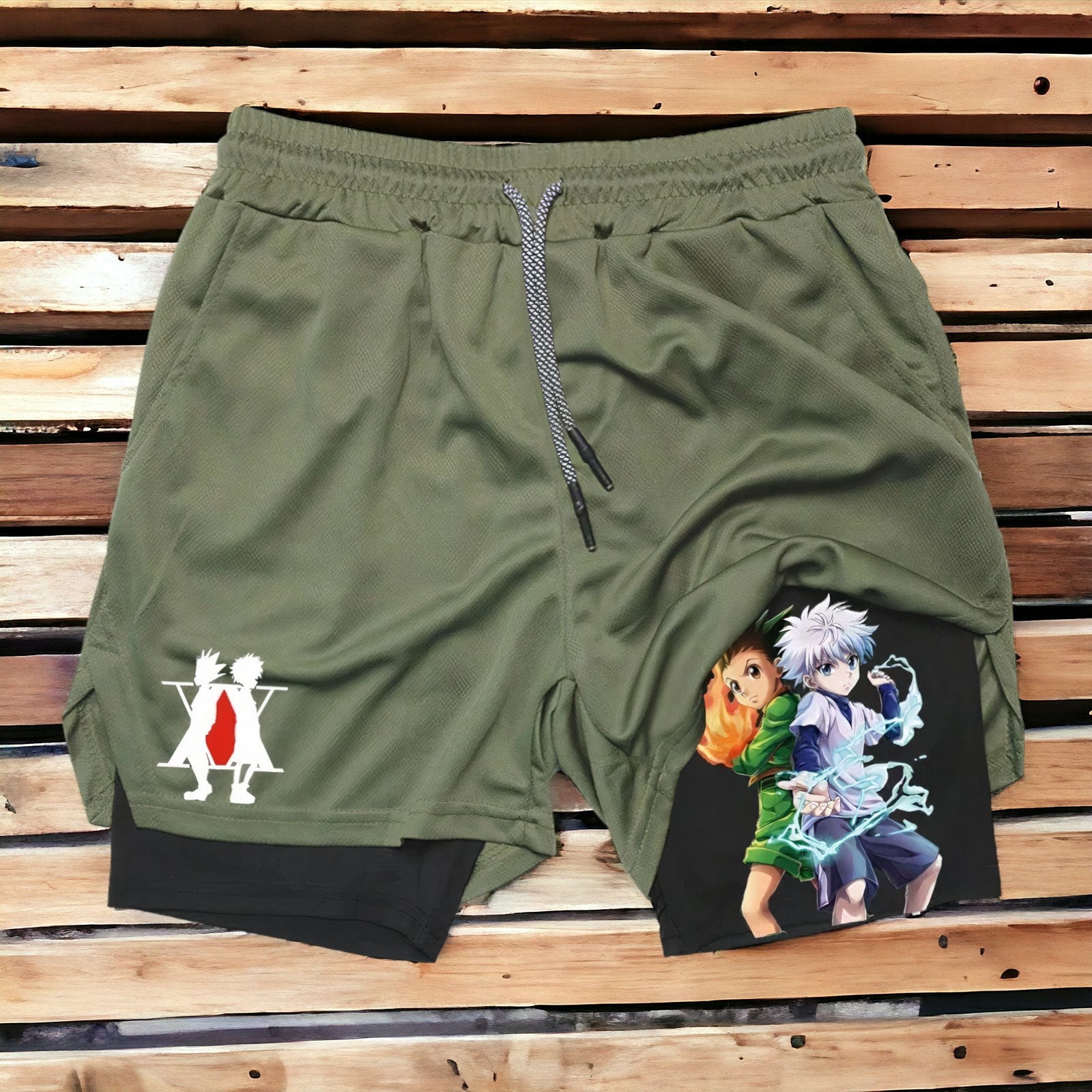 Hunter Anime Character Inspired Gym Compression Shorts Hxh Manga Shorts ...