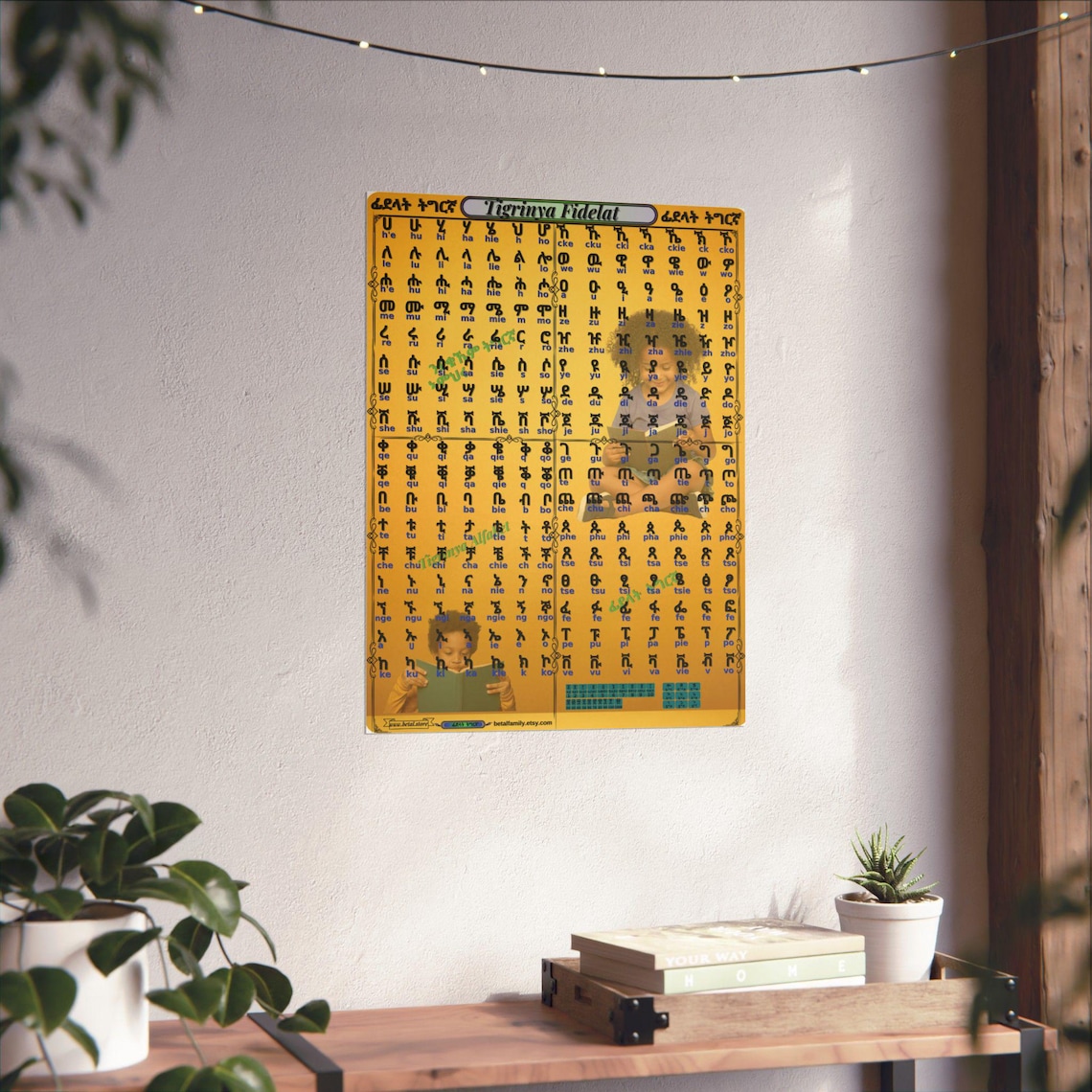 Tigrinya Alphabet, Tigrigna/fidelat Geez/fidelat Wall Matte Vertical ...