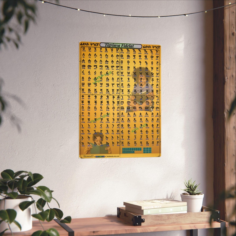 Tigrinya Alphabet, Tigrigna/fidelat Geez/fidelat Wall Matte Vertical ...