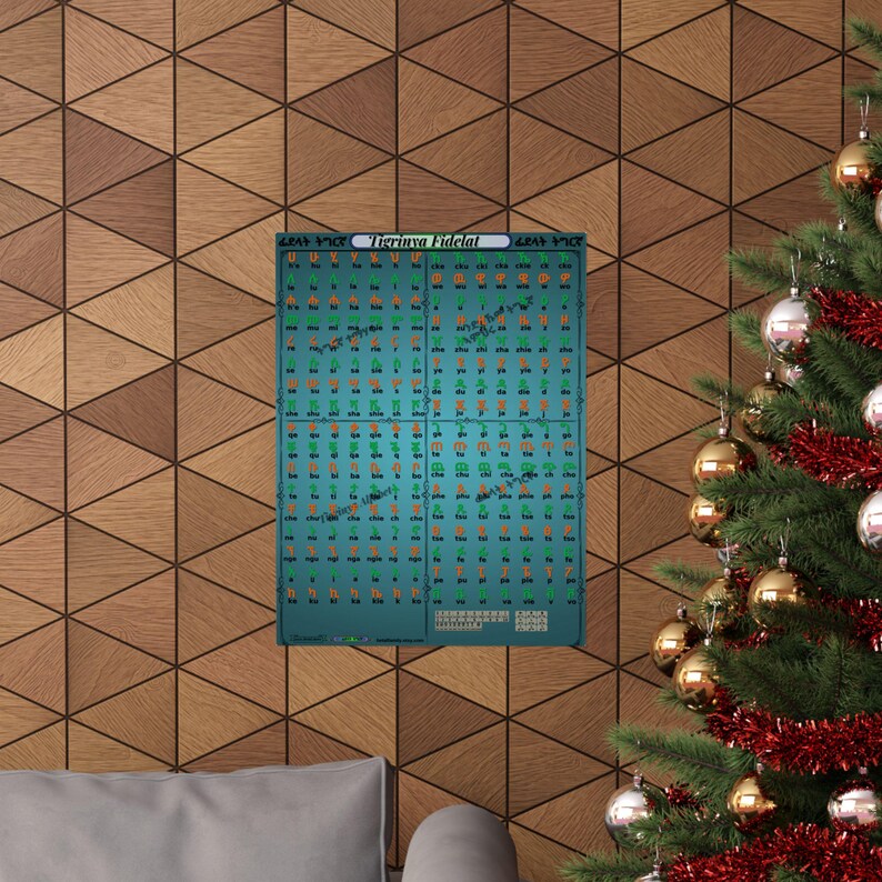 Tigrinya Alphabet, Tigrigna/fidelat Geez/fidelat Wall Matte Vertical ...