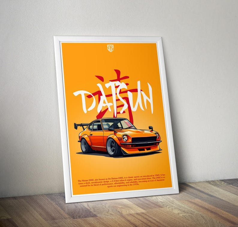Datsun 240Z Fairlady Z Poster, Nissan 240Z, Datsun Art, Retro Japanese ...