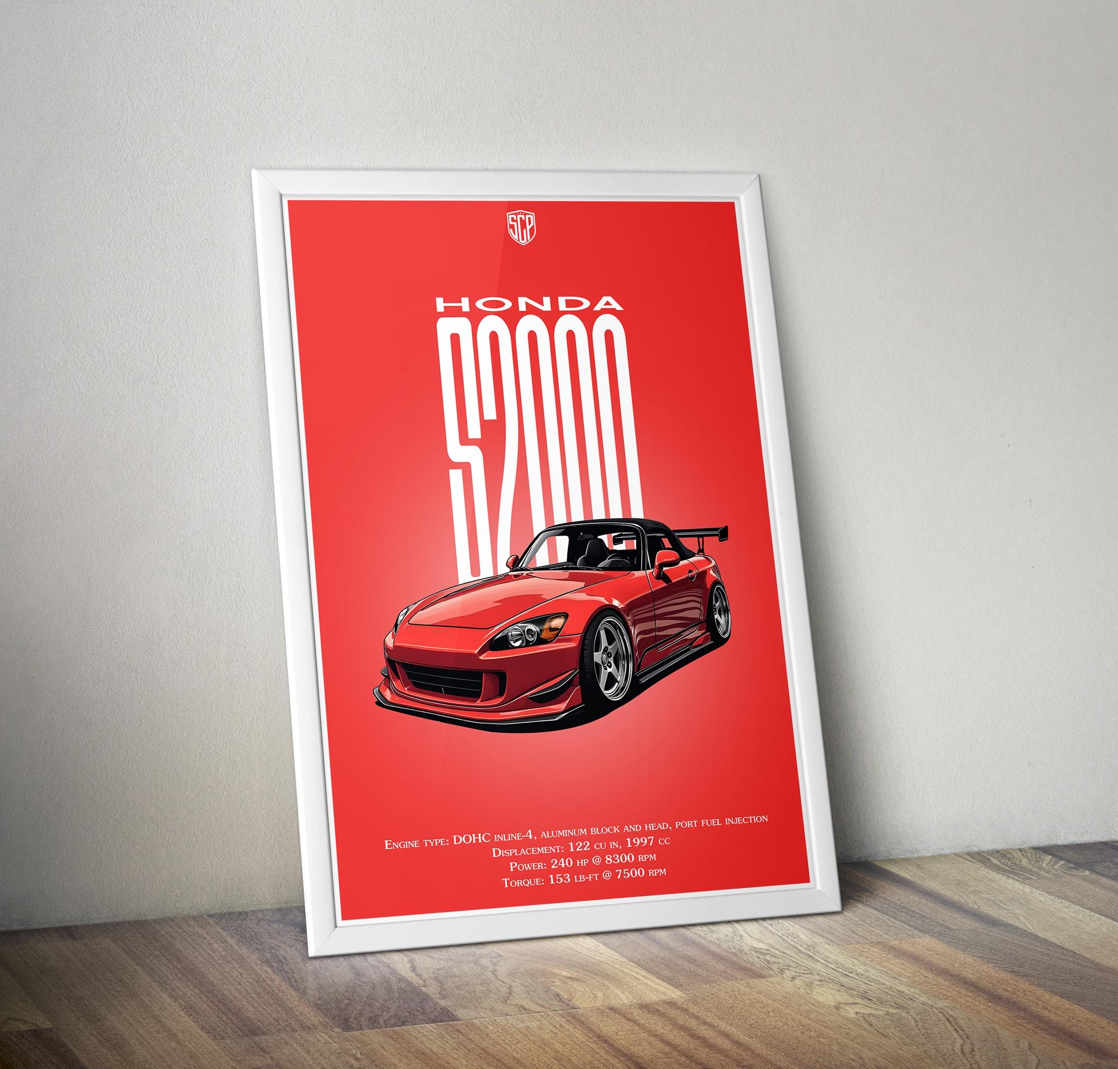 Digital Poster Honda S2000, Car Poster Prints Wall Art, Digital Artwork ...