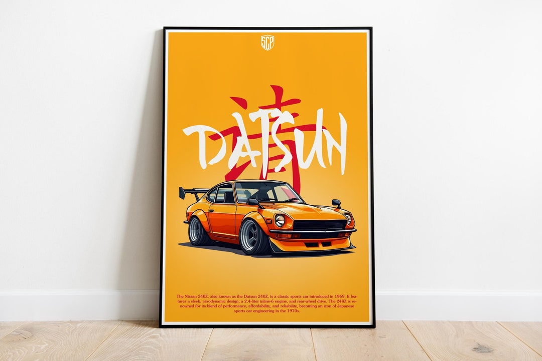 Datsun 240Z Fairlady Z Poster, Nissan 240Z, Datsun Art, Retro Japanese ...
