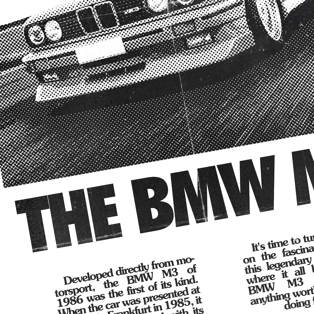BMW E30 Poster, Vintage BMW Print, Vintage Car Poster, Classic Car Poster, Sports Car Print ...