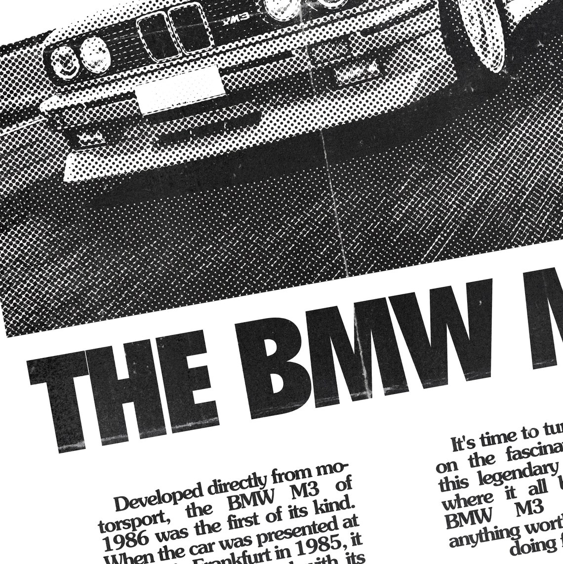 BMW E30 Poster, Vintage BMW Print, Vintage Car Poster, Classic Car Poster, Sports Car Print ...