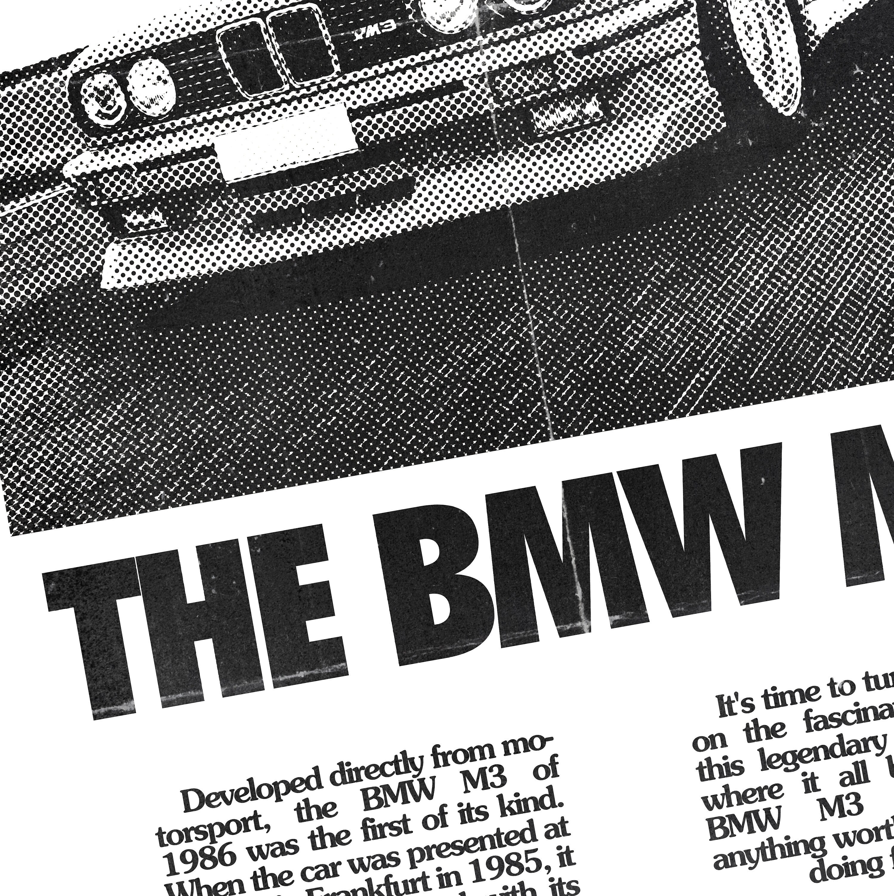 BMW E30 Poster, Vintage BMW Print, Vintage Car Poster, Classic Car ...