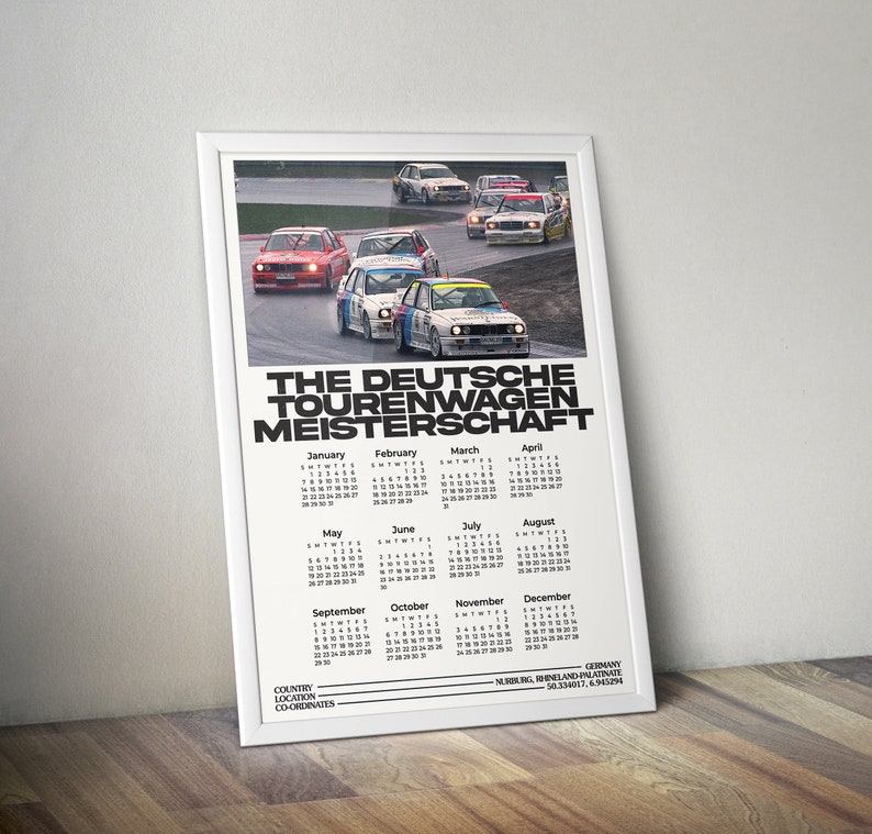 Digital BMW DTM M3, 2024 Calendar, Racing Car Enthusiast Gift, Digital ...