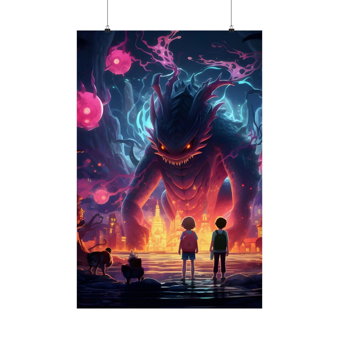 Red and Axolotl With Red Roses Matte Vertical Posters Fantasy Wall Art ...