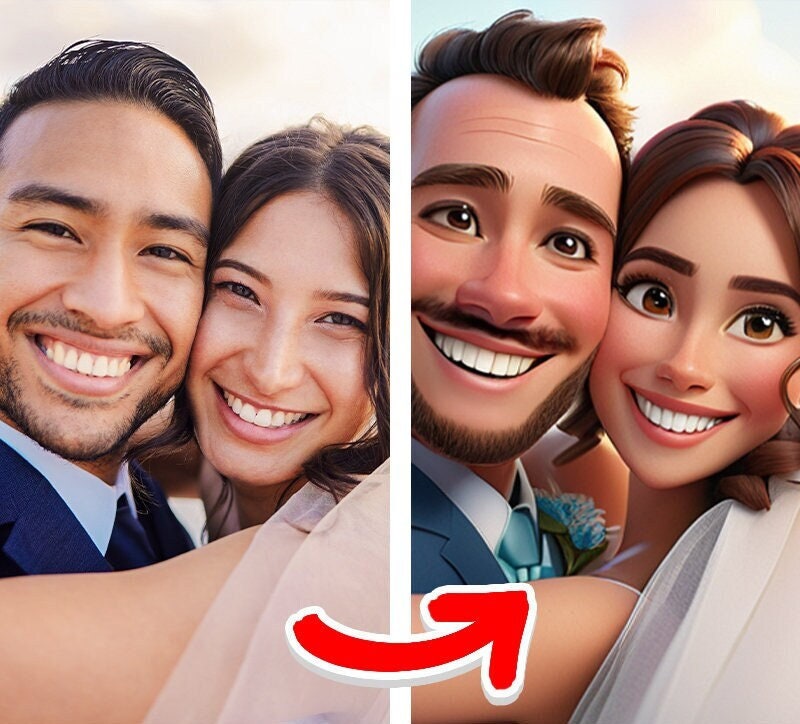 3D Pixar Style Portrait From Photo - Custom Pixar Art - Digital or ...