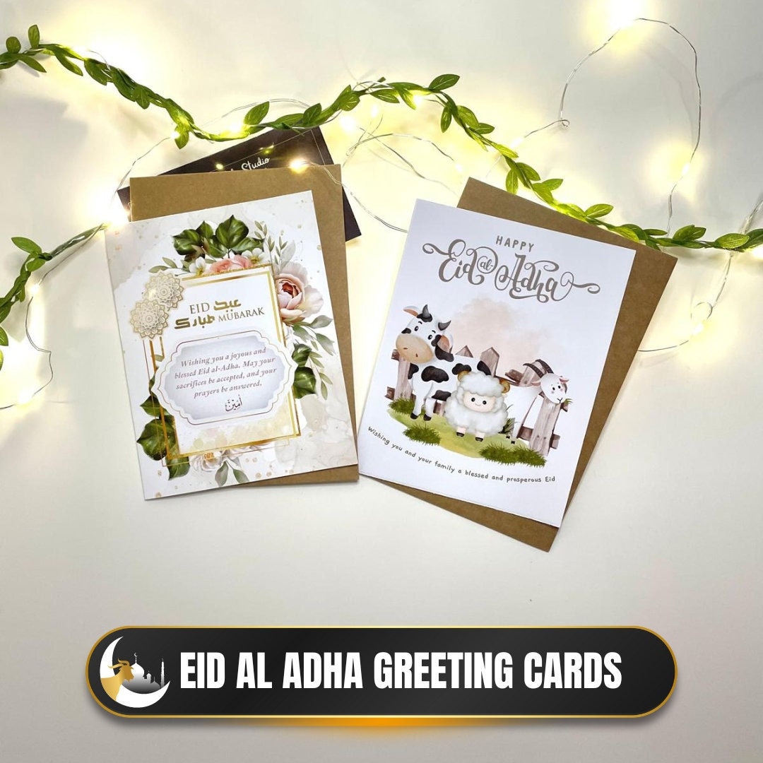 Eid Al Adha Mubarak Greeting Card Pack of 5 or 10 Cards, Eid Al Adha ...