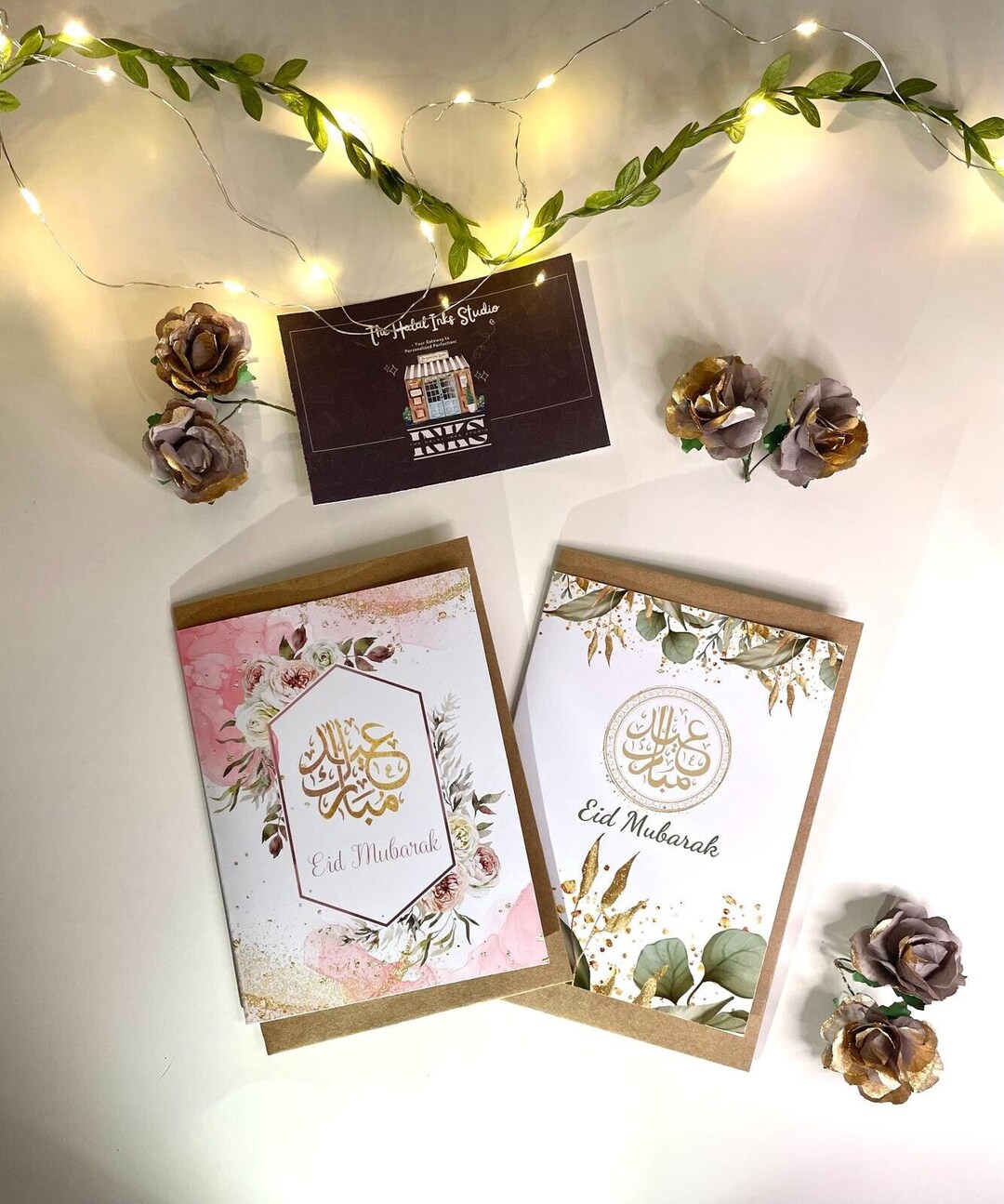 Eid Mubarak Cards, Eid Cards, Floral Eid Mubarak Cards, Pack of 5 or 10 ...