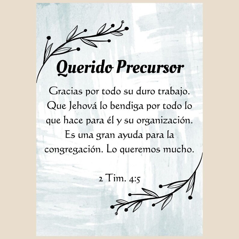 3 Spanish JW Thank You Printable Pioneer Cards/ 3 Tarjetas De ...