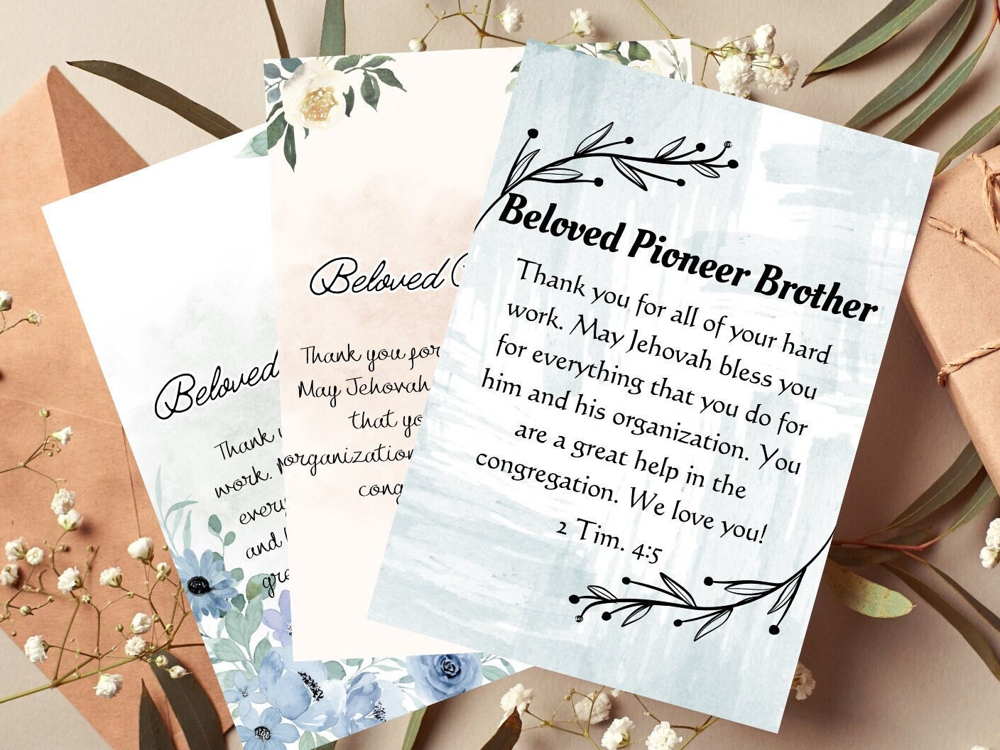 3 JW Thank You Printable Pioneer Cards, Jw Pioneer Gifts Ideas, Jw ...
