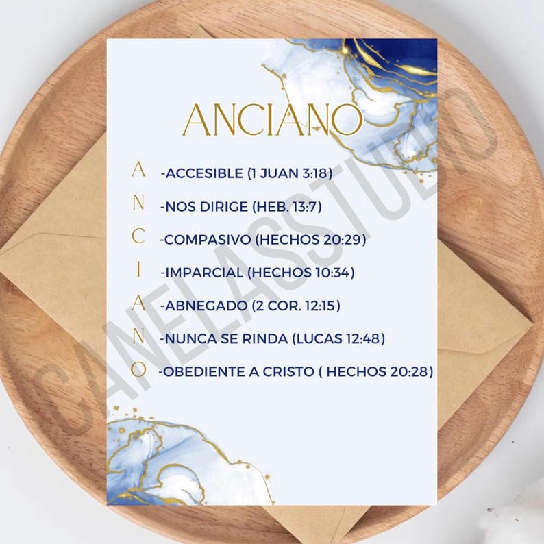 JW Elder Gifts Spanish, JW Elder Appreciation, JW Elder Card, Anciano ...