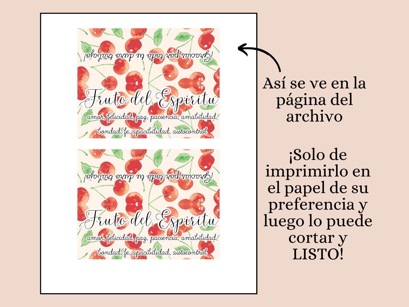 Spanish JW Printable Gift Tag, Fruit of the Spirit, Fruto Del Espiritu ...