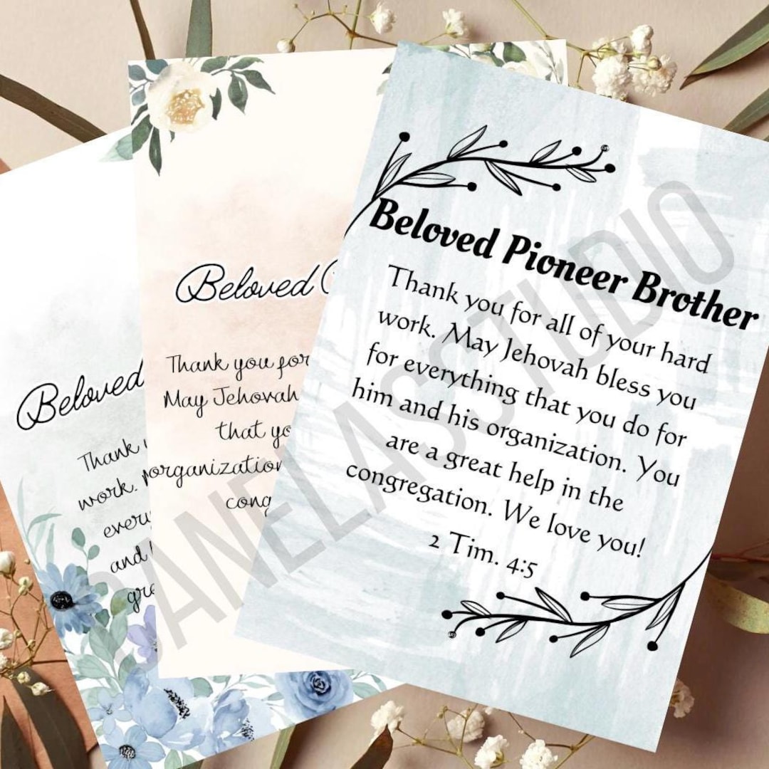 3 JW Thank You Printable Pioneer Cards, Jw Pioneer Gifts Ideas, Jw ...