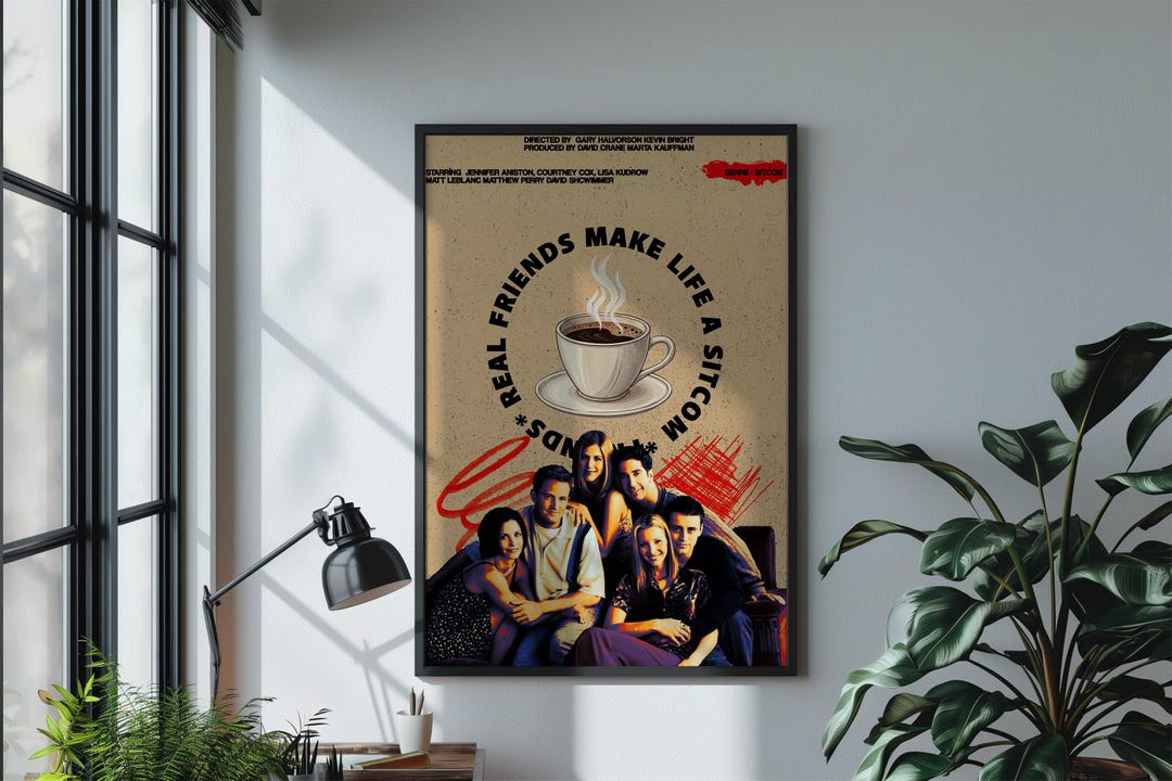 Friends Retro Poster, 90s TV Show Wall Art, Vintage Friends Print ...