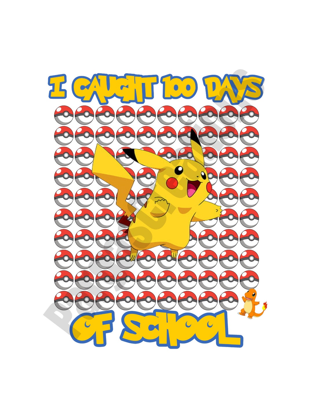 100 Days Pokemon PNG, Digital Download - Etsy