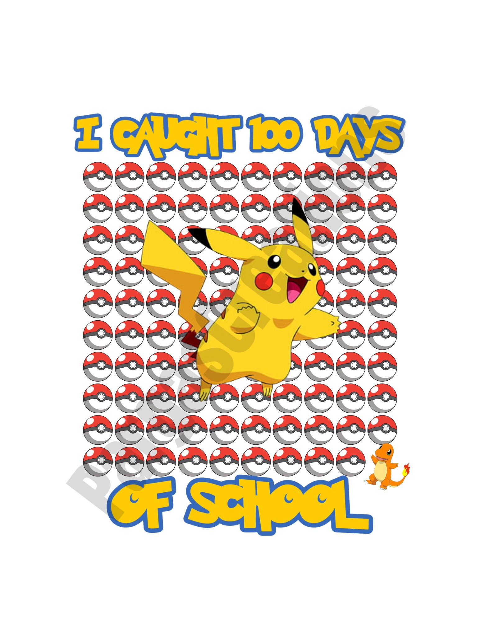 100 Days Pokemon PNG, Digital Download - Etsy