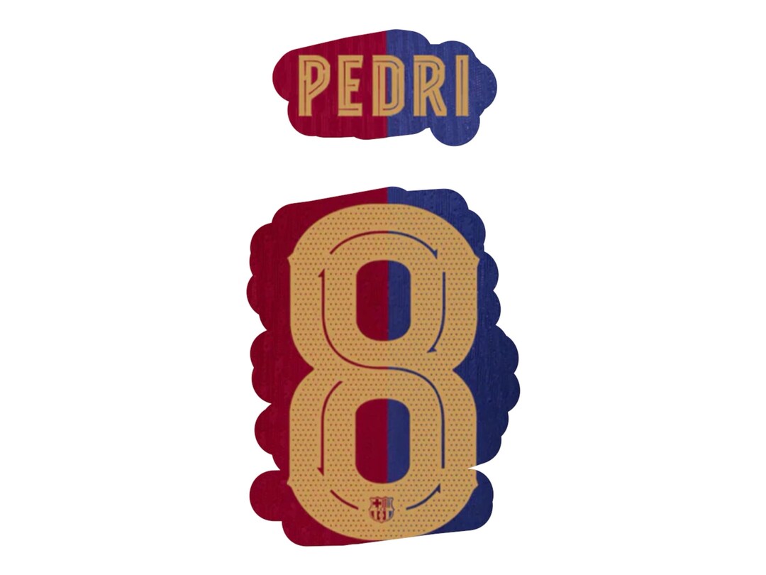 Flocking Nameset PEDRI 8 2024 2025 Barcelona Home Home Cut Version - Etsy