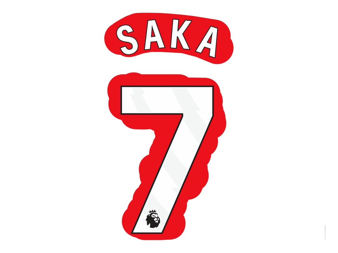 Flocking Nameset SAKA 7 2023 2024 Arsenal Home Home - Etsy