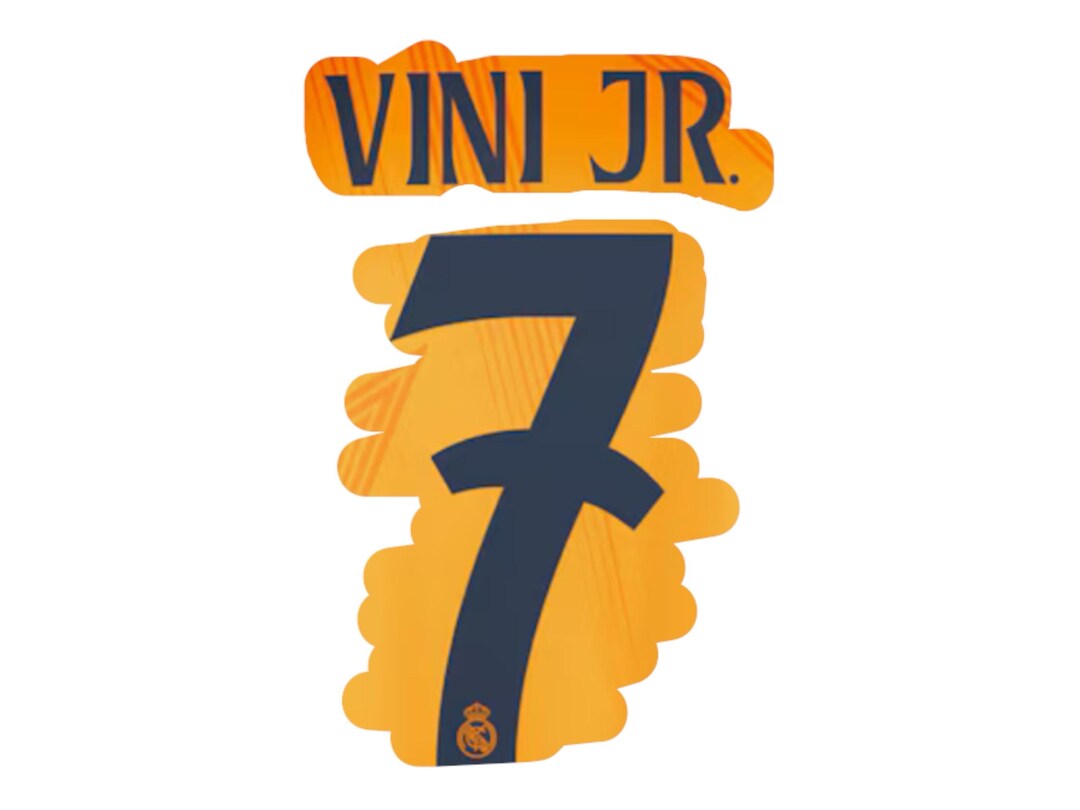Flocking Nameset VINI JR 7 2024 2025 Away Exterior Madrid - Etsy