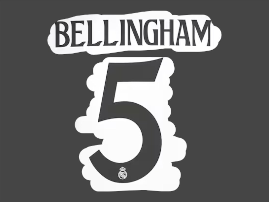Bellingham 2024-2025 Home Madrid Name and Number Flocking - Etsy