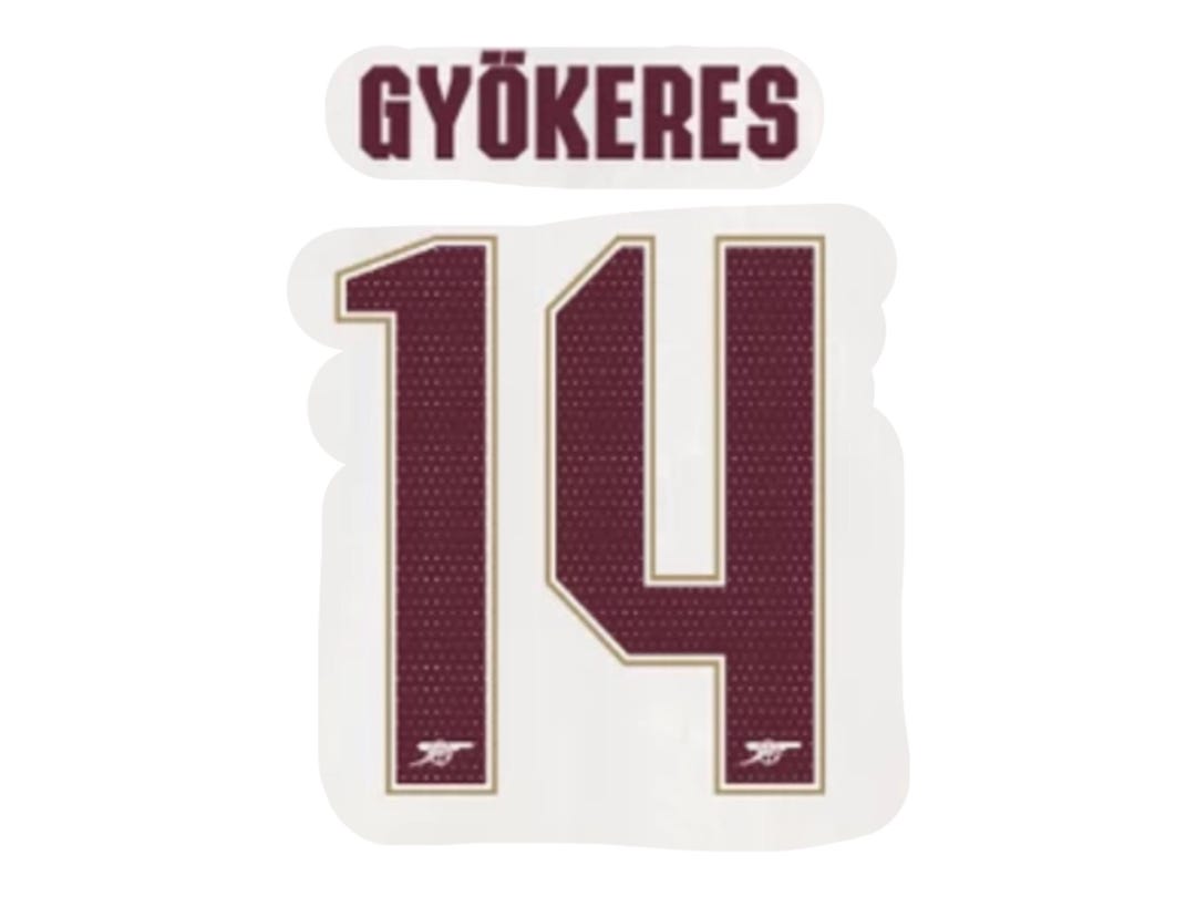 Gyokeres #14 2025 2026 Third Version Nameset Flocking - Etsy
