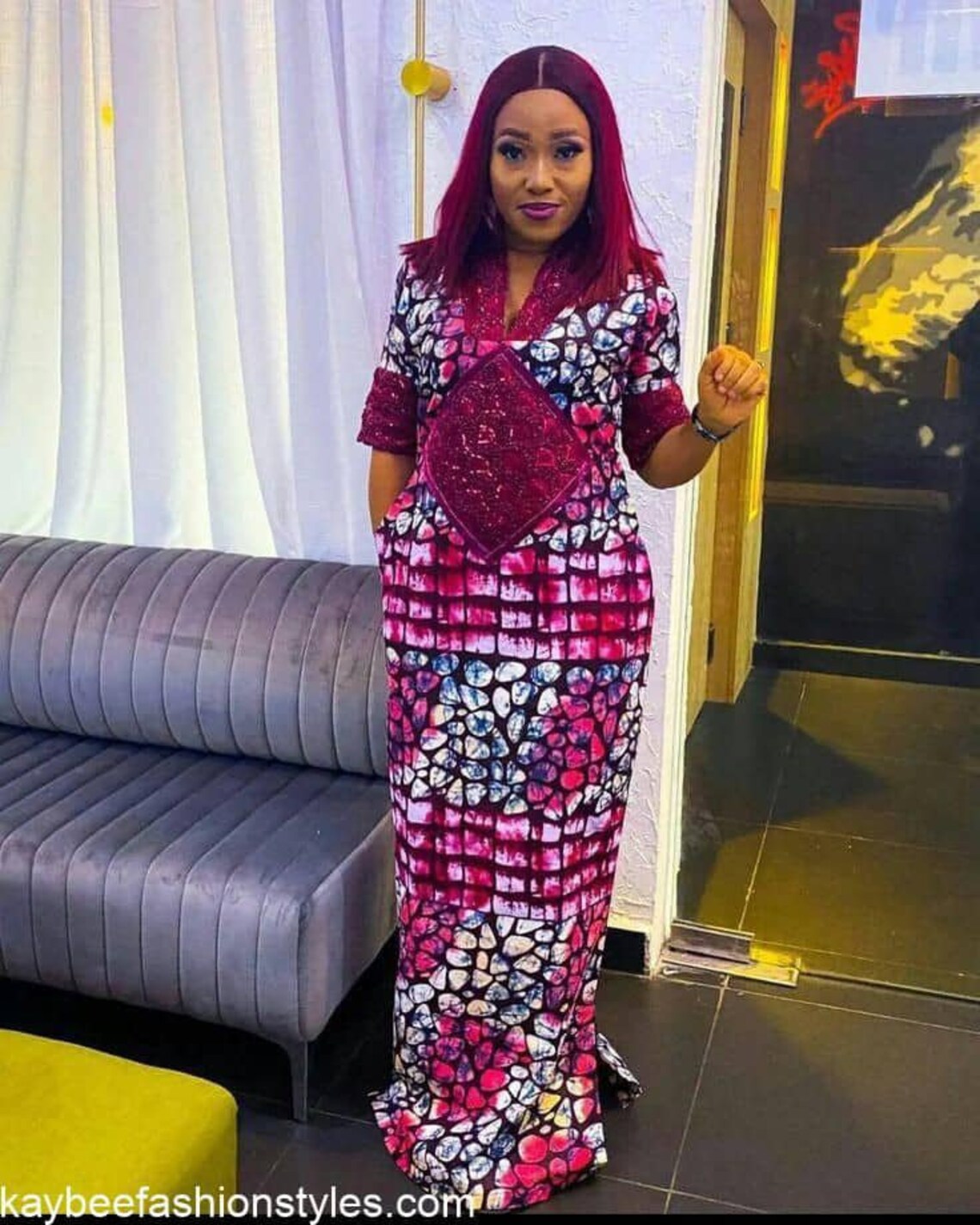 Long Stylish African Dress, Stylish Ankara Dress, Ankara Wedding Dress ...