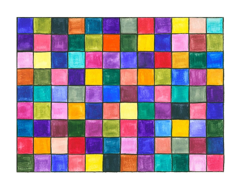 Watercolor Giclee Painting Checkerboard/quilt-look on Cold - Etsy