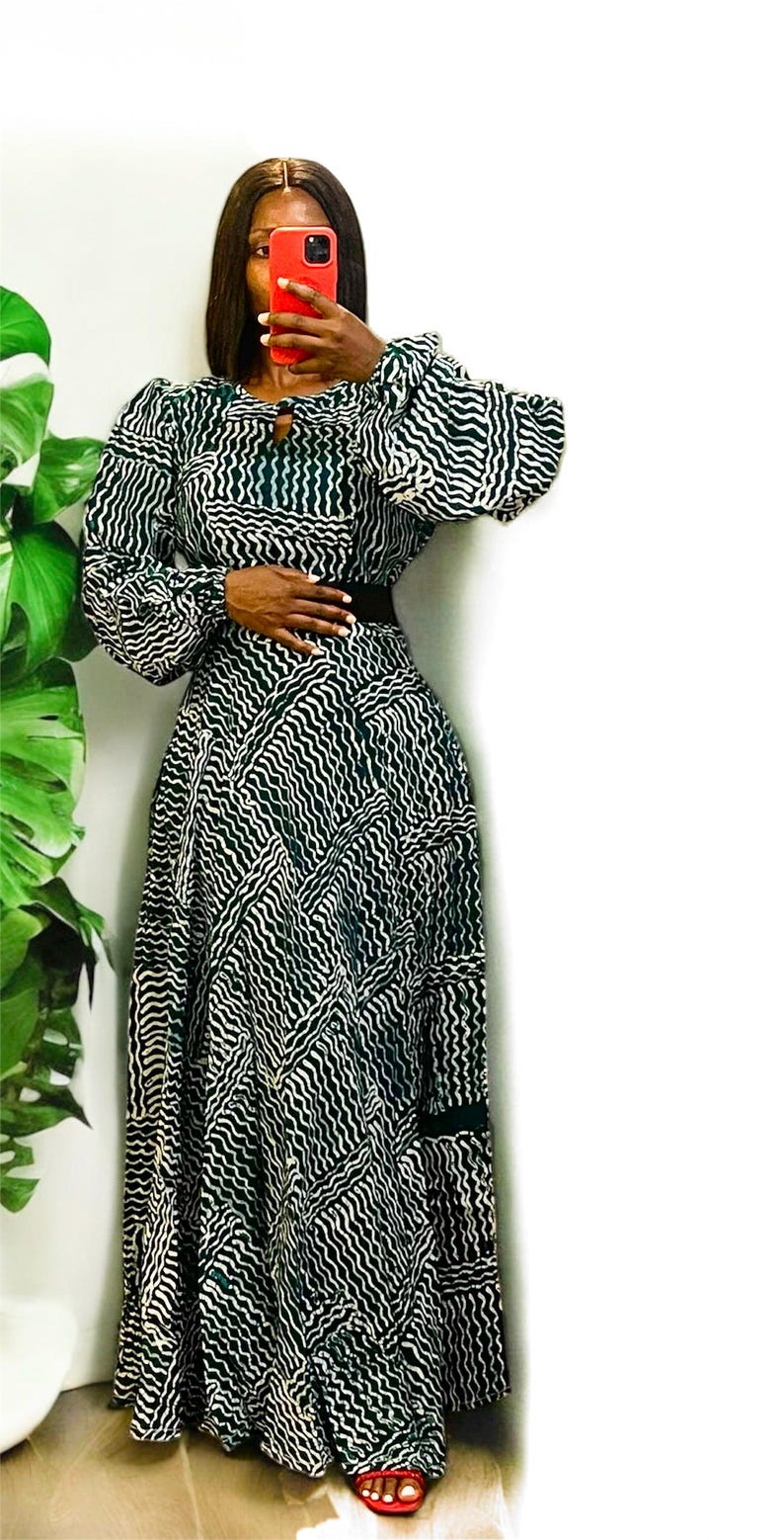 Elegant Adire Batik Line Dress - Etsy