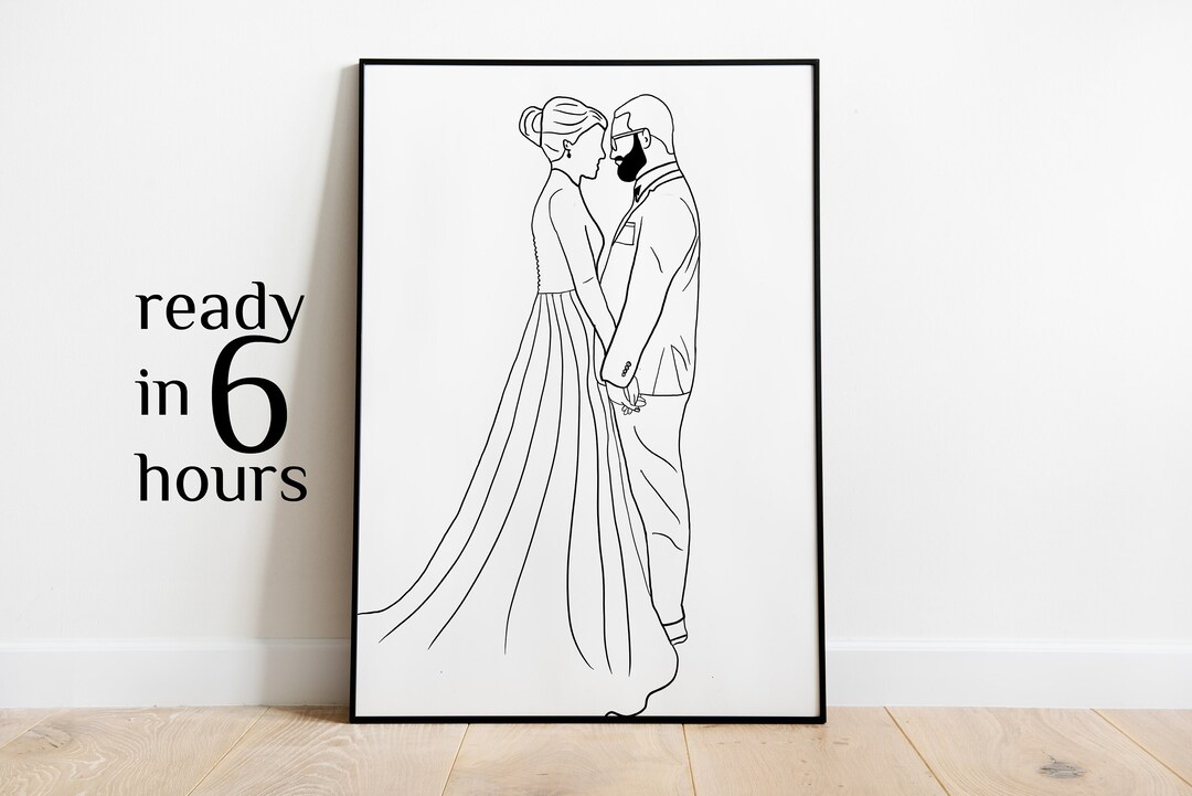 Costum Couple Portrait, Costum Family Gift, Costum Drawing From Photo ...