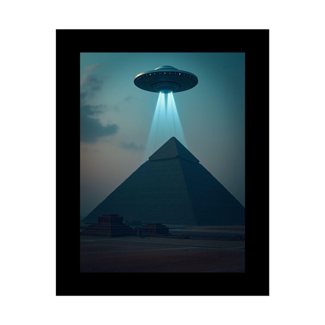 UFO Over the Great Pyramid Poster Sci-fi Art Print - Etsy