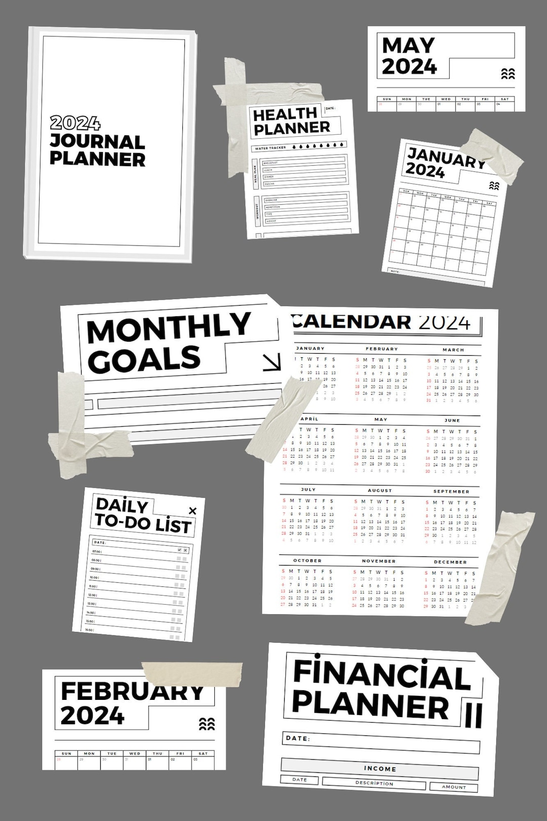 Digital Product Digital Planner Calendar Organizer Monthly Planner ...