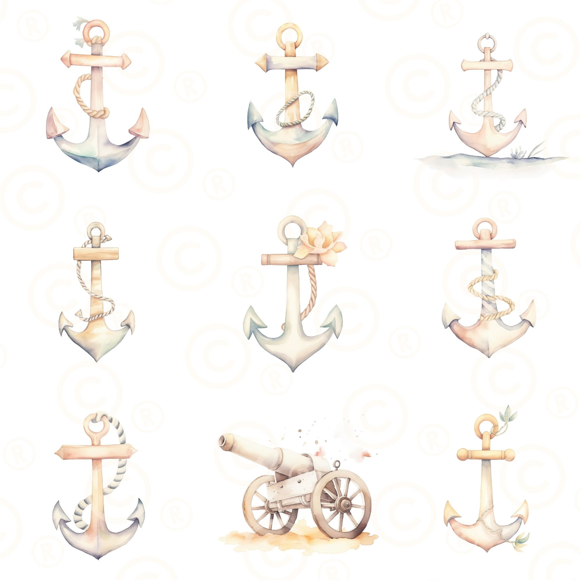 Cute Pirate Life Clipart Bundle, Watercolor Clipart PNG, Scalleywags ...